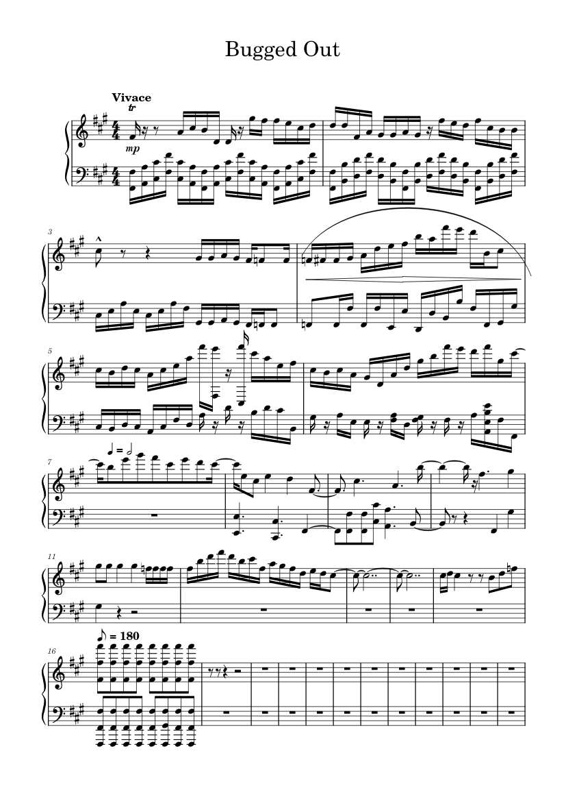 Bugged Out Sheet Music for Piano (Solo) | MuseScore.com