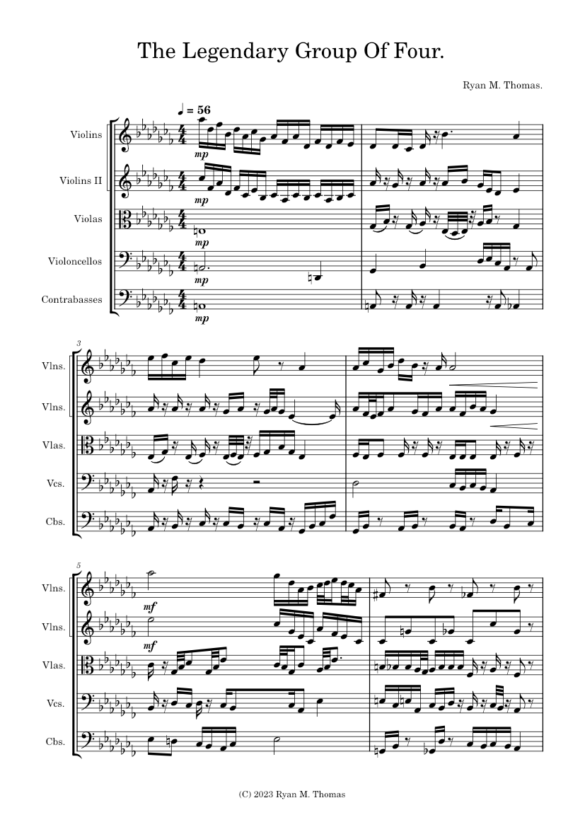 The Legendary Group Of Four Sheet music for Strings group (Chamber ...