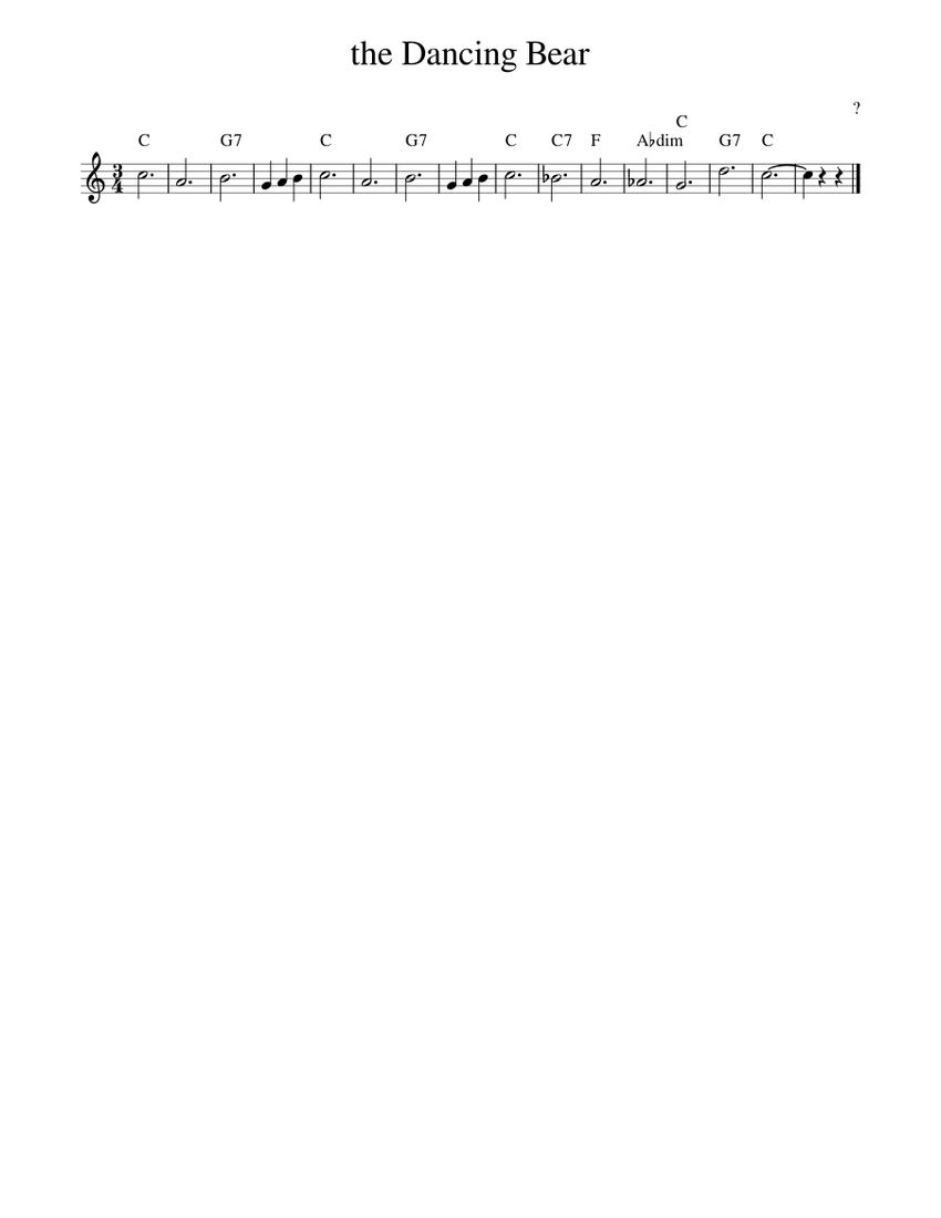 the Dancing Bear Sheet music for Piano (Solo) Easy | Musescore.com