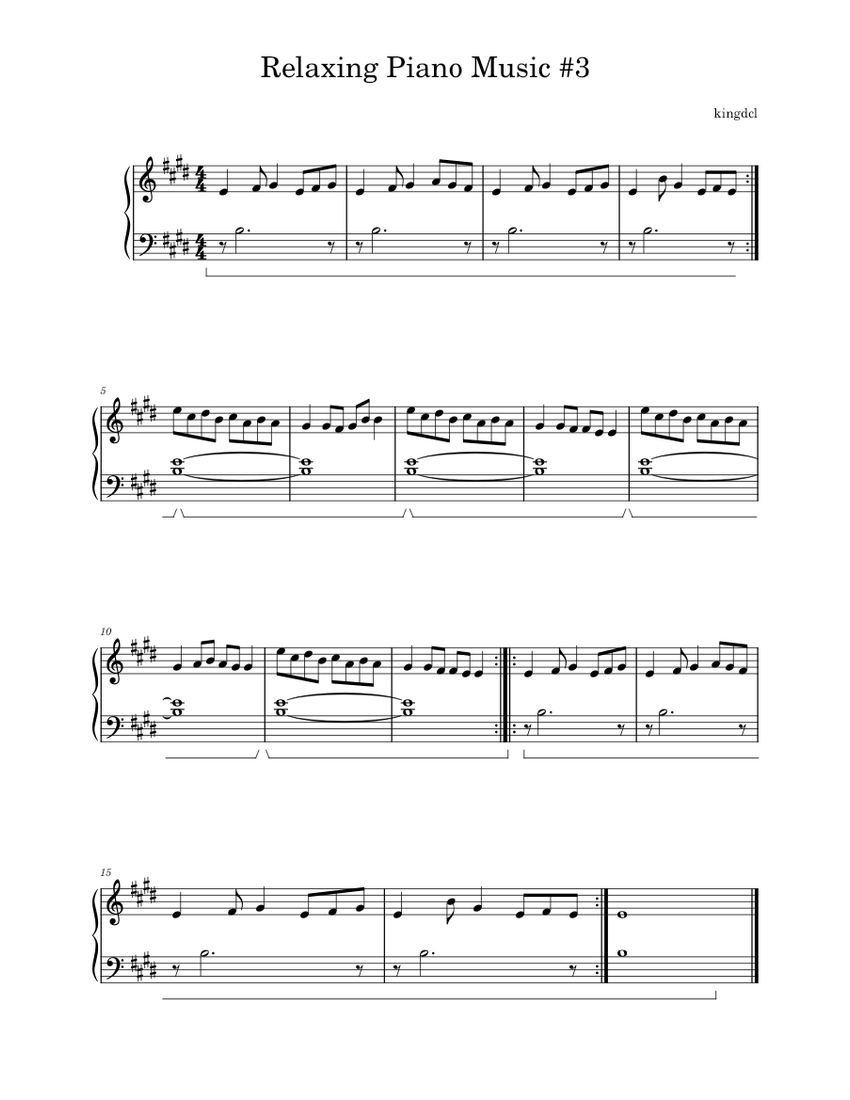Relaxing Piano Music #3 Sheet music for Piano (Solo) Easy | Musescore.com