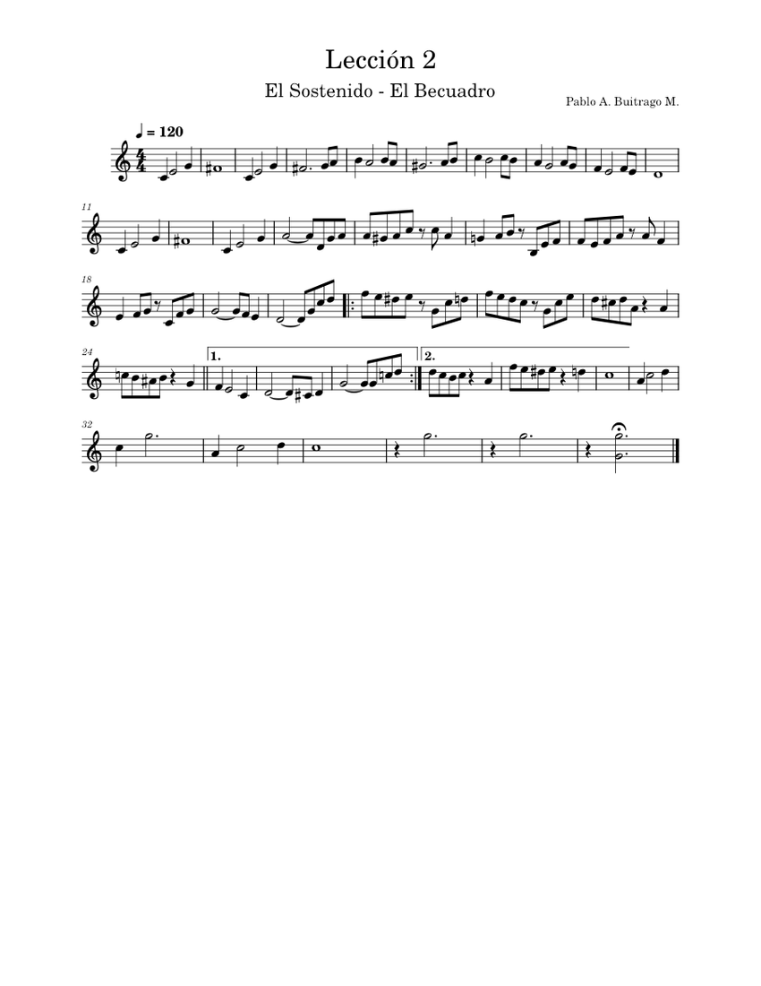 Leccion 2 – Conservatorio de Musica Lección 2 Sheet music for Piano ...