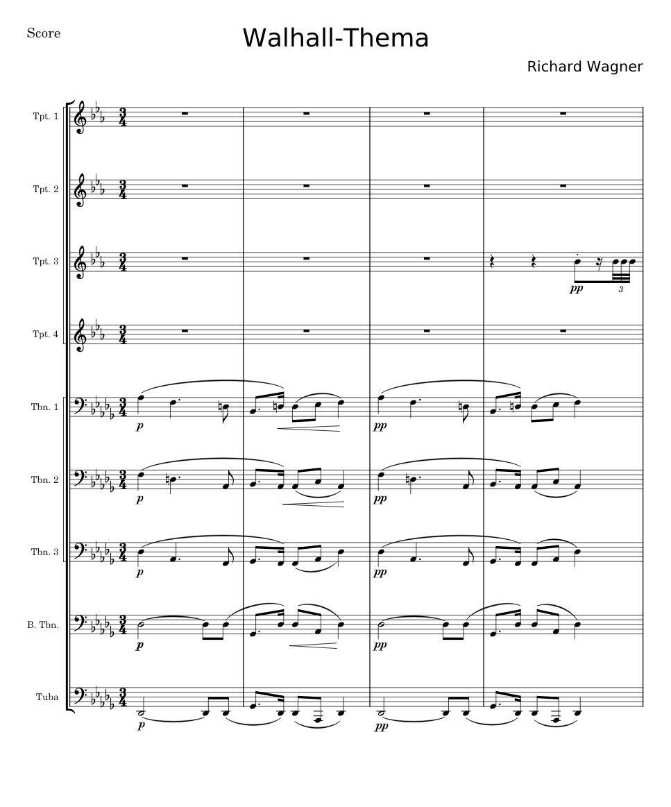 Walhall - Richard Wagner Sheet music for Trombone, Tuba, Trombone bass ...