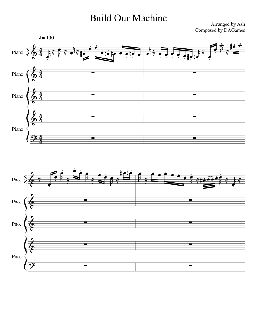 Build Our Machine Sheet music for Piano (Mixed Quartet) | Musescore.com