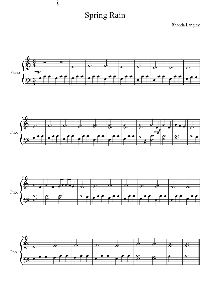 Spring Rain Sheet music for Piano (Solo) | Musescore.com