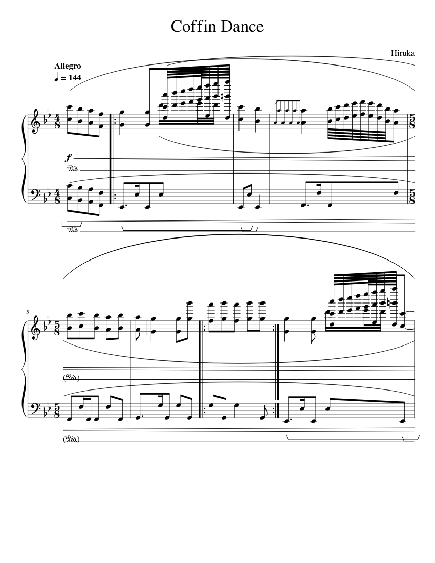 Coffin Dance Sheet music for Piano (Solo) | Musescore.com