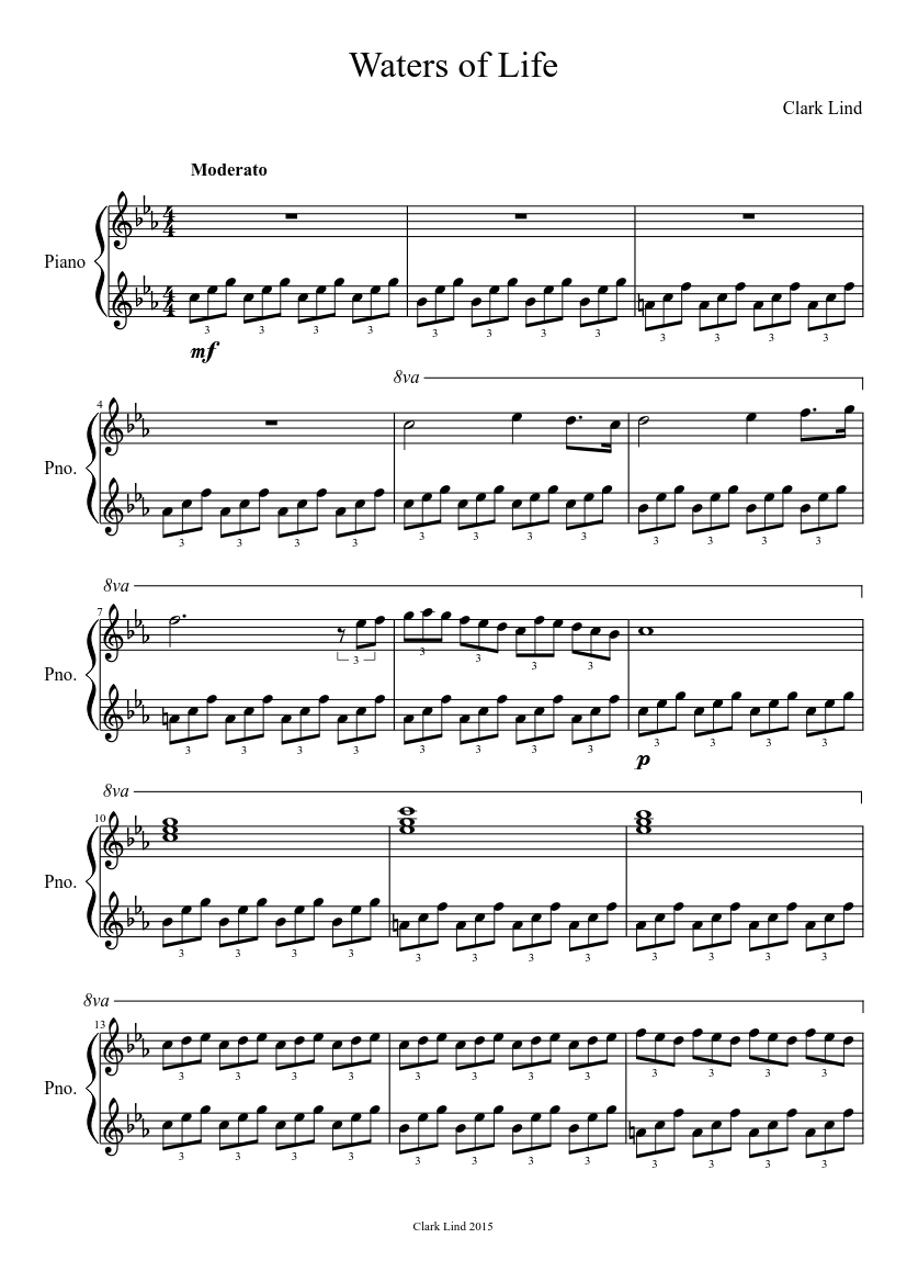 Waters of Life Sheet music for Piano (Solo) | Musescore.com