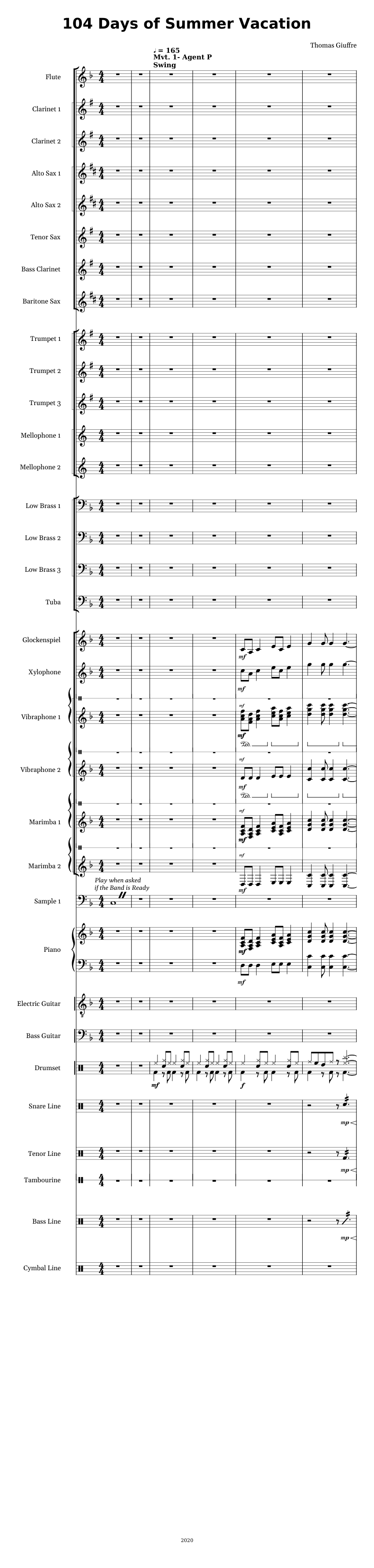 104 Days of Summer Vacation Sheet Music for Piano, Trombone, Euphonium ...