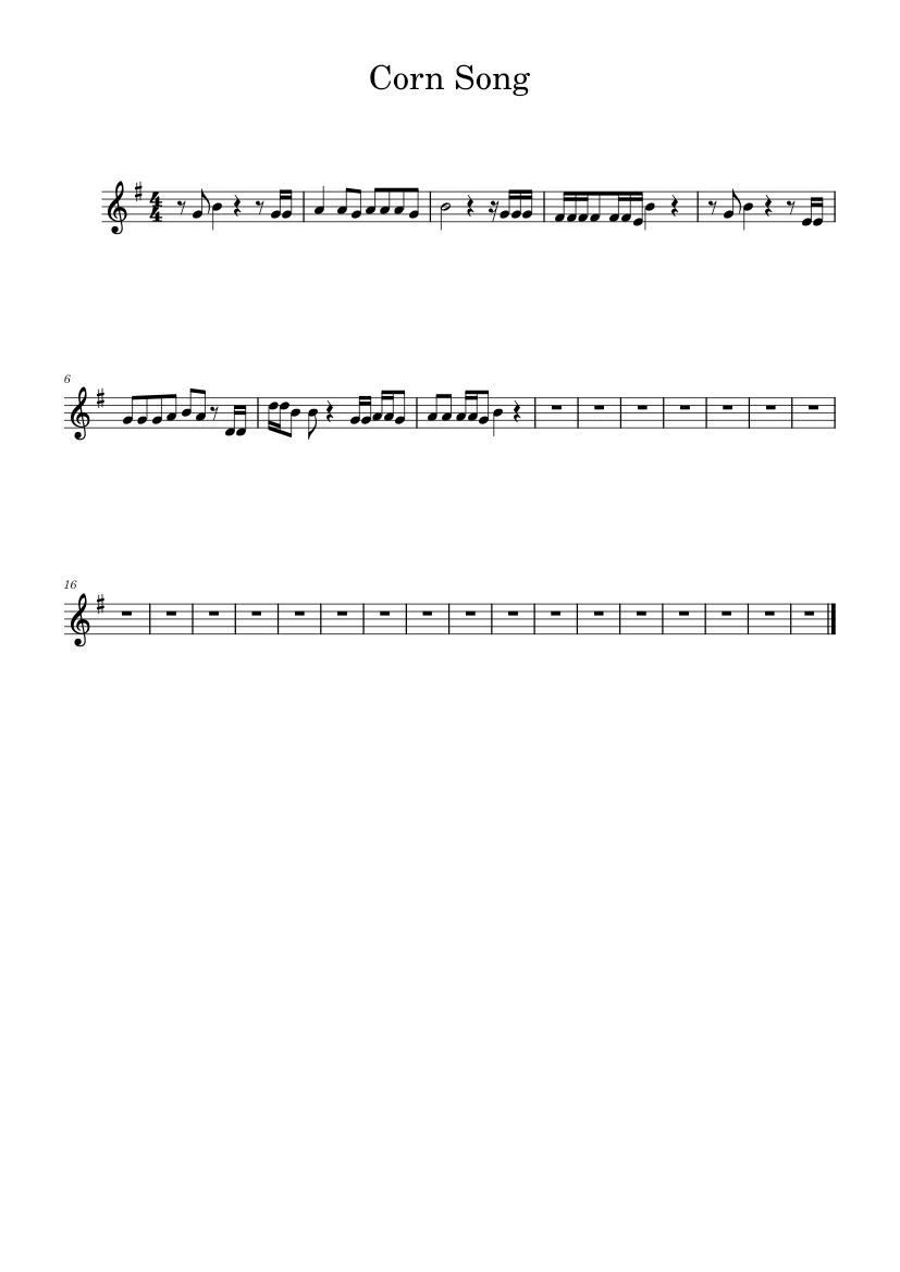 Corn Song from tiktok – that one little kid on tiktok Corn Song Sheet Music for Piano (Solo ...