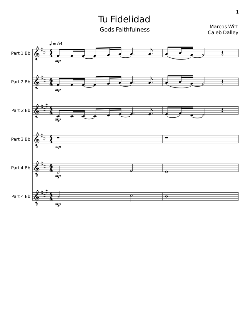Tu fidelidad - Marcos Witt Sheet music for Trumpet other (Brass ...