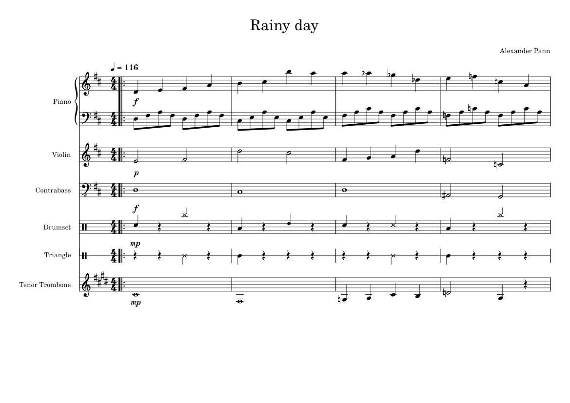 Rainy day - Alexander Pann Sheet music for Piano, Trombone tenor ...