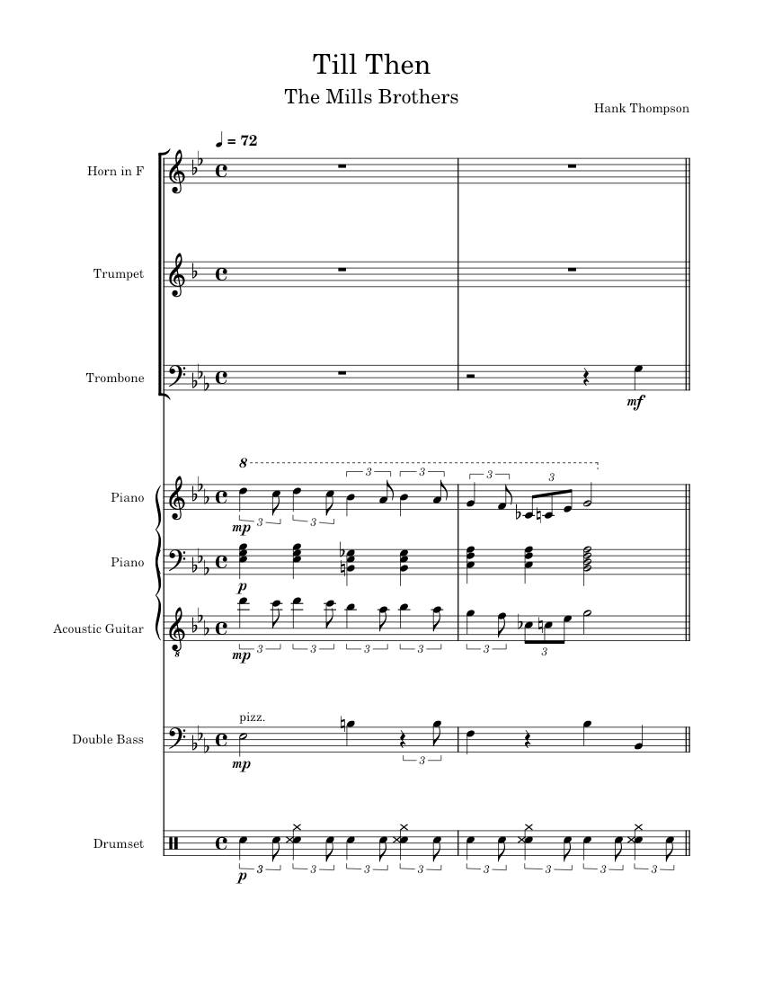 Till Then | The Mills Brothers Sheet music for Piano, Trombone, French ...