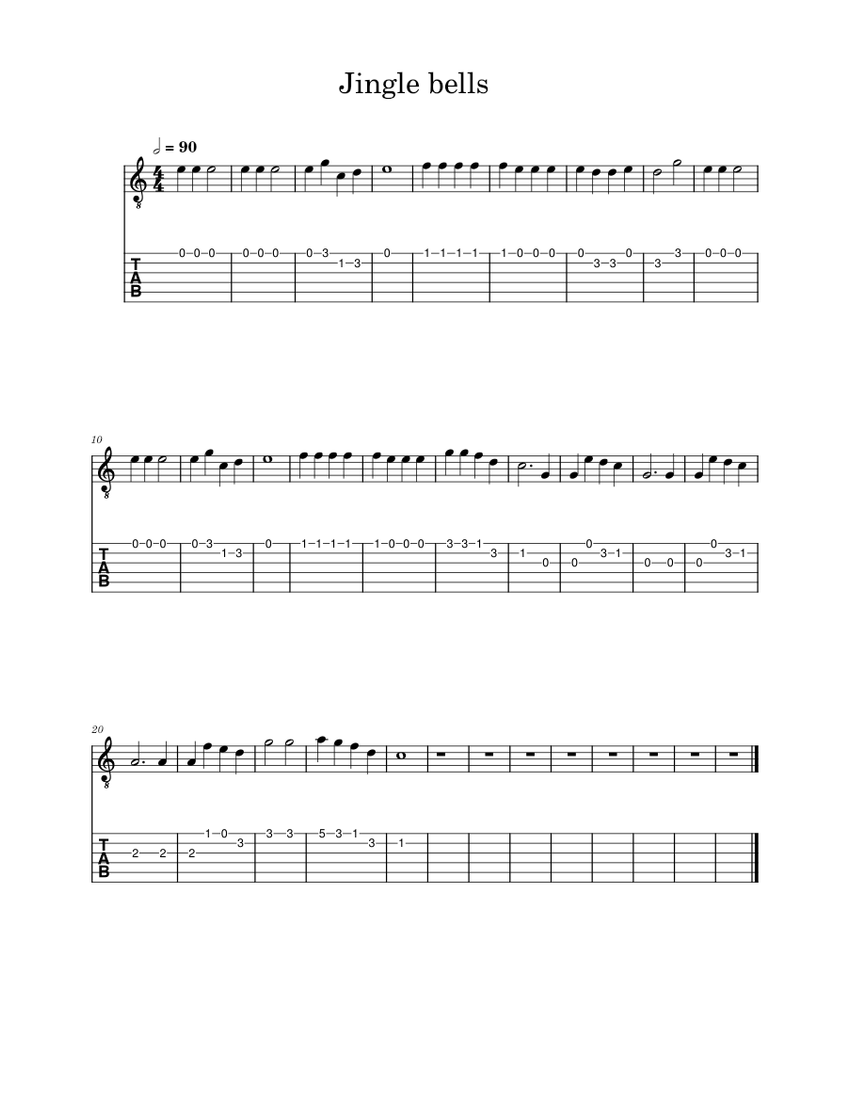 Jingle Bells – James Pierpont Jingle bells Sheet music for Guitar (Solo) | Musescore.com