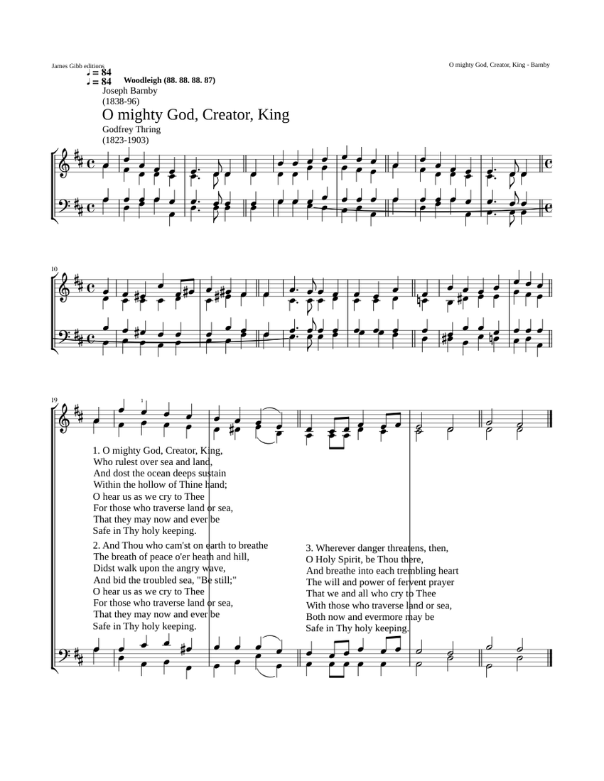 O mighty God, Creator, King - Joseph Barnby Sheet music for Woodwinds ...