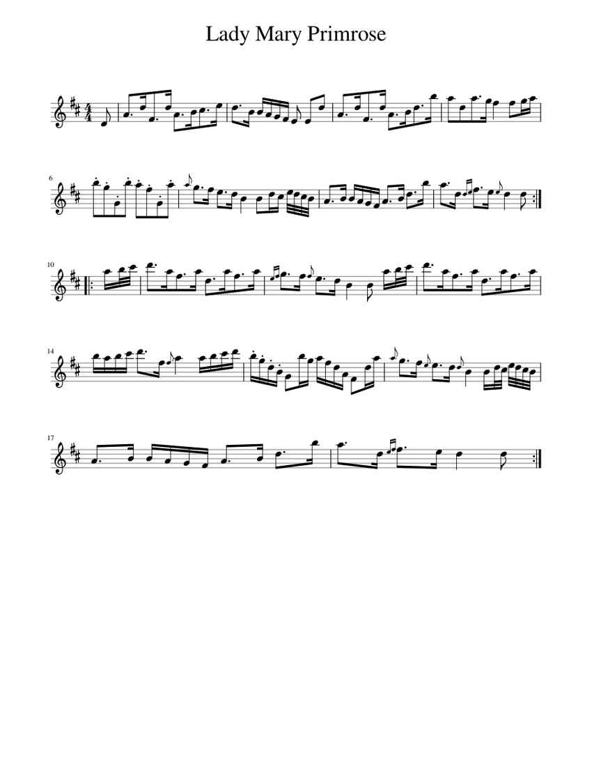Lady Mary Primrose Sheet music for Piano (Solo) Easy | Musescore.com