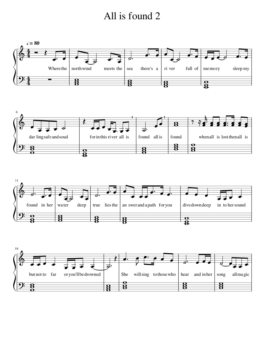 All is found 12345 Sheet music for Piano (Solo) Easy | Musescore.com