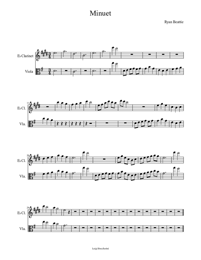 Minuet Sheet music for Viola (Solo) | Musescore.com