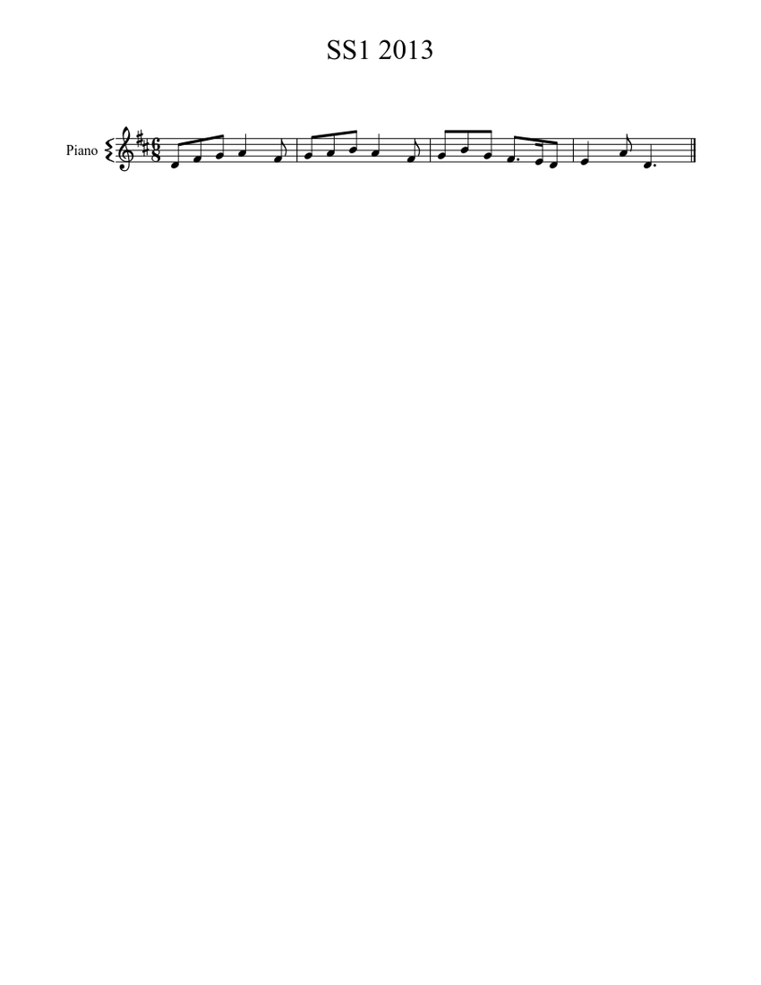 SS1 2013 Sheet music for Piano (Solo) | Musescore.com