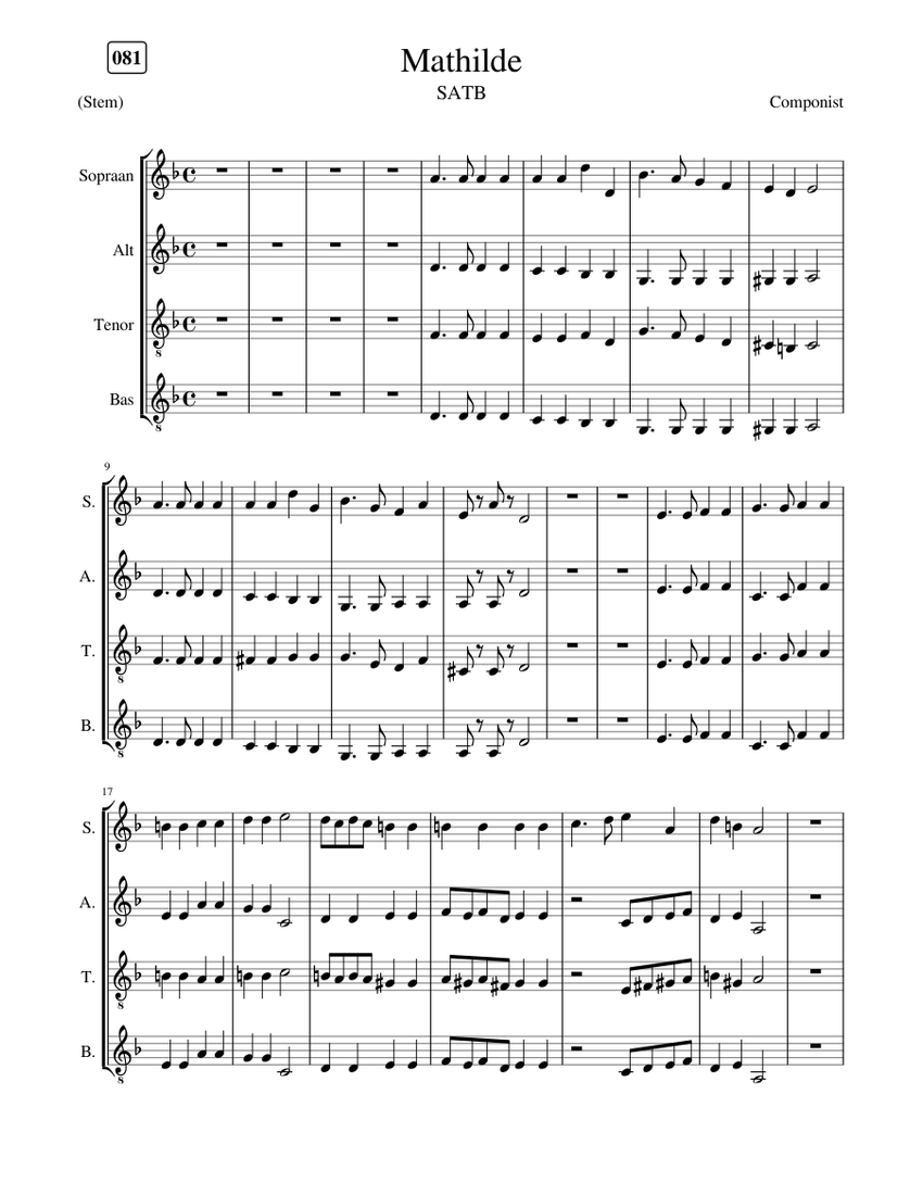081 Mathilde Sheet music for Piano, Soprano, Alto, Tenor & more ...