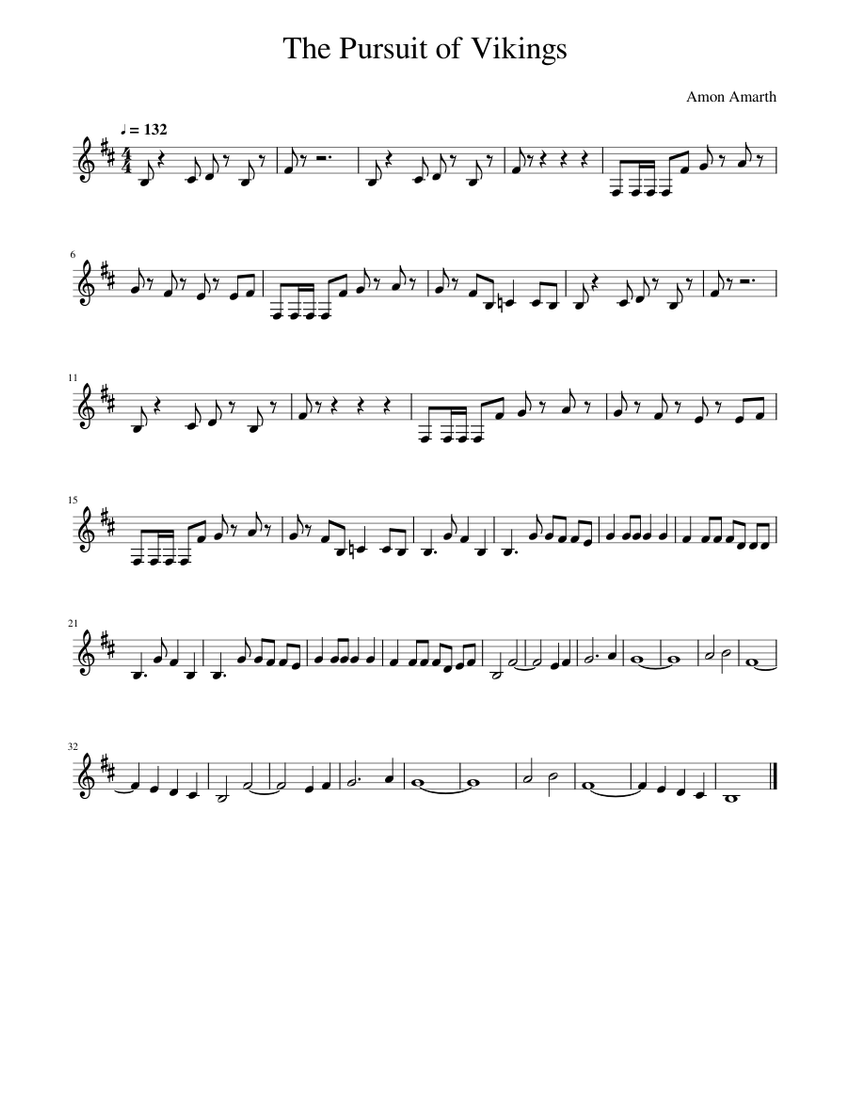The Pursuit of Vikings Sheet music for Piano (Solo) Easy | Musescore.com