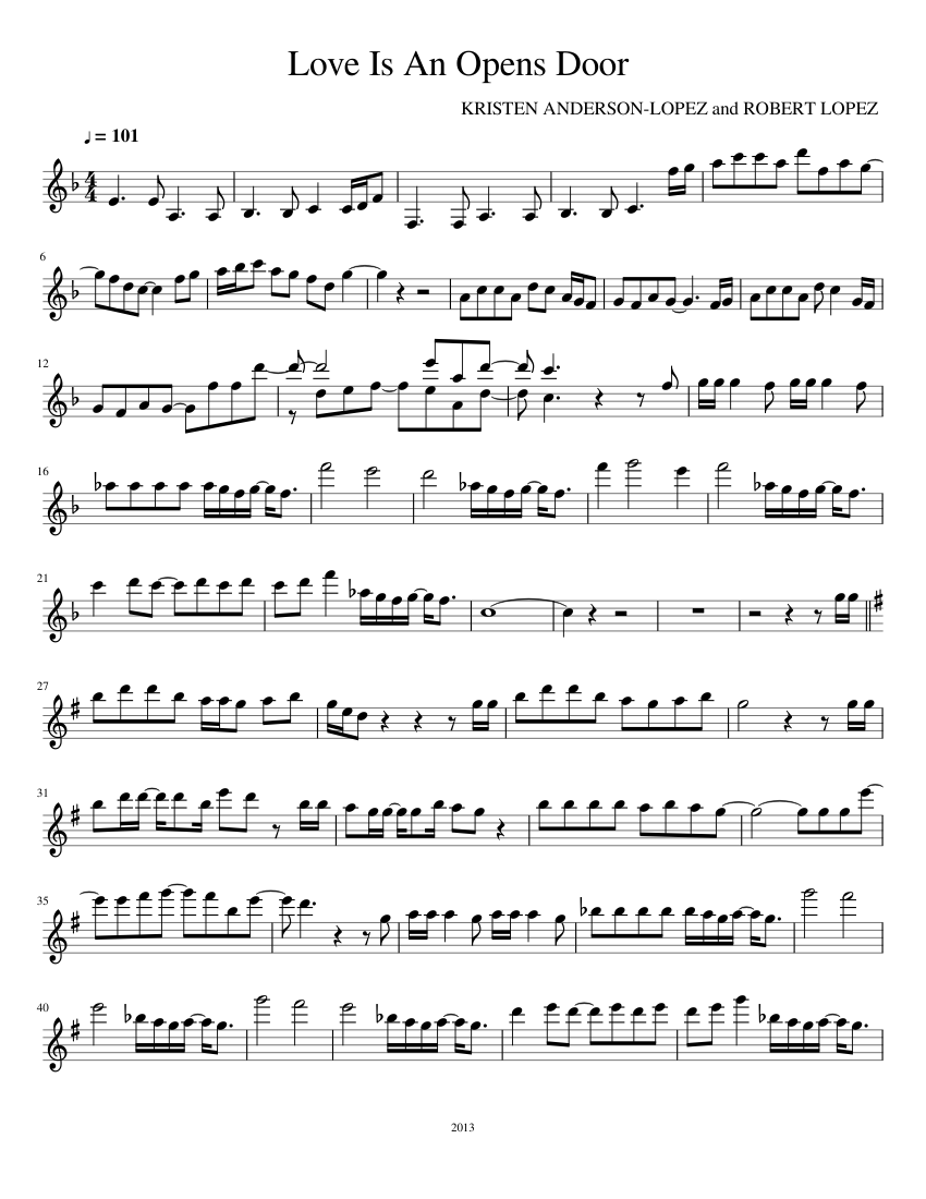 Love Is An Open Door Sheet music for Clarinet other (Solo) | Download ...