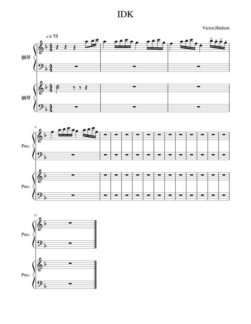 IDK Sheet music for Piano (Piano Duo) | Musescore.com