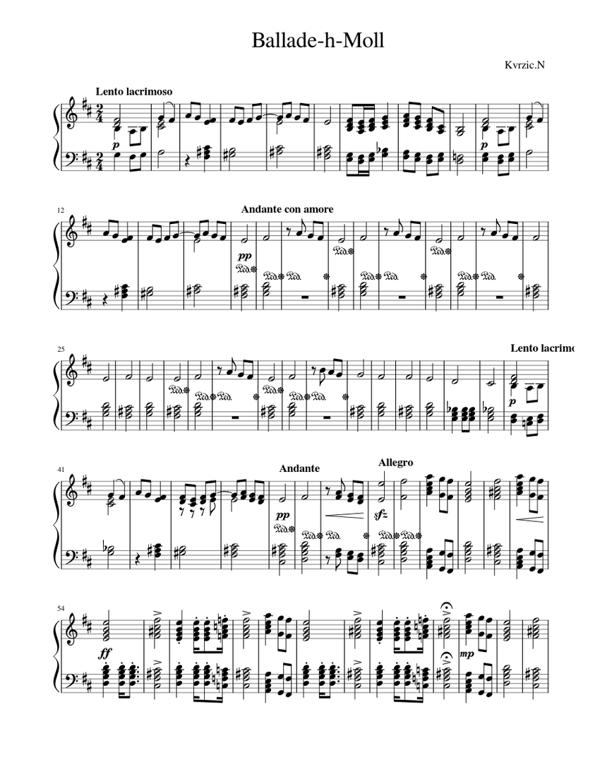 Ballade-h-Moll Sheet music for Piano (Solo) | Musescore.com
