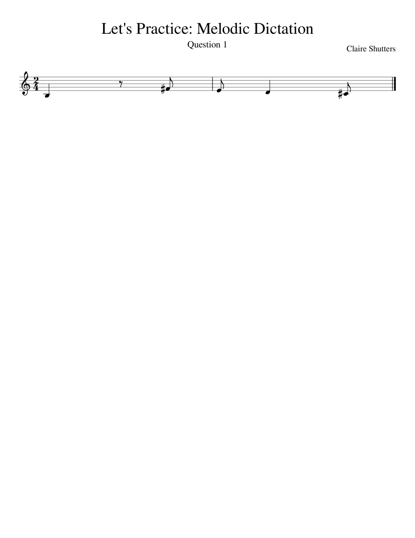 Let's Practice: Melodic Dictation Sheet music for Piano (Solo ...