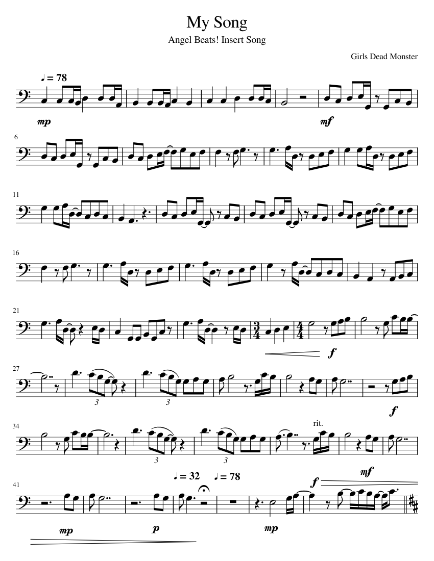 Angel Beats - My Song - piano tutorial