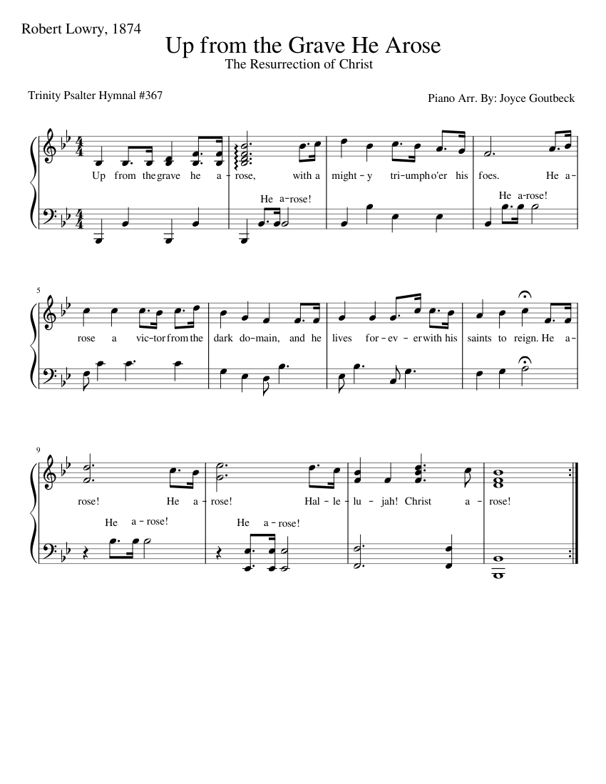 Up from the grave he arose Sheet music for Piano (Solo) Easy | Musescore.com