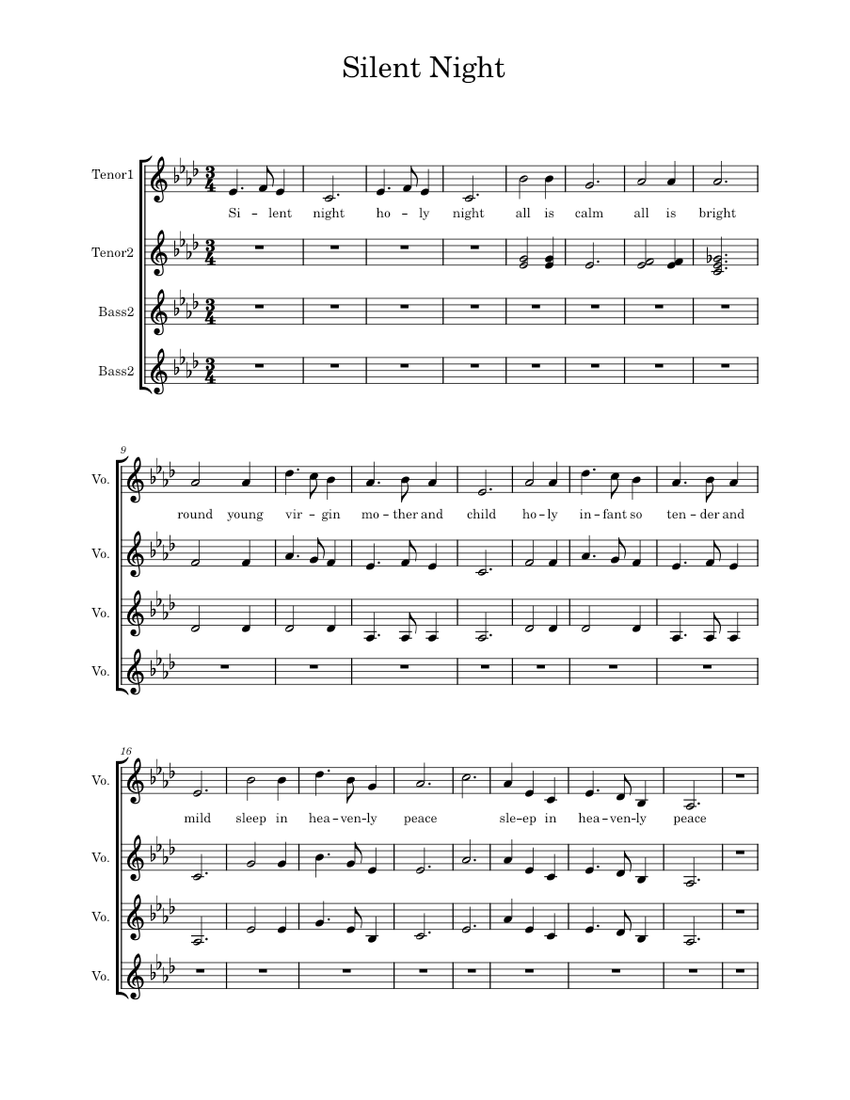 Silent night – Misc Christmas Silent Night Sheet music for Vocals ...