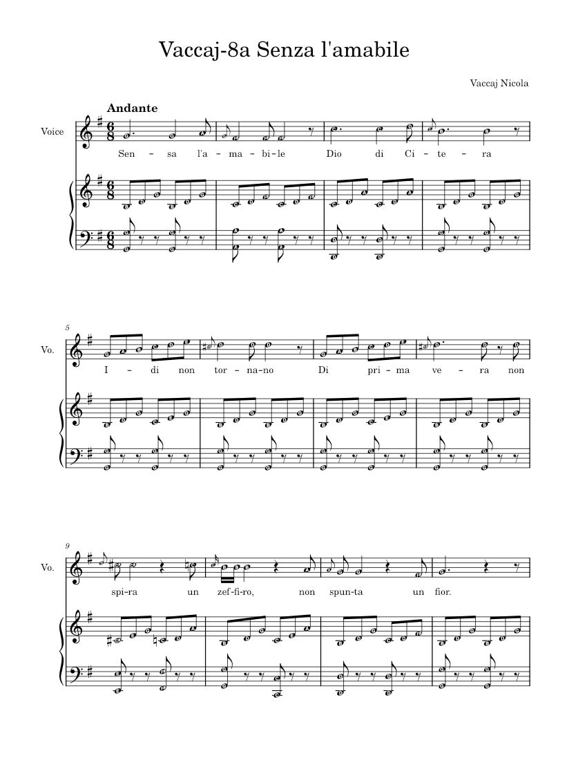 Vaccai 8a - Senza Làmabile – Nicola Vaccai Vaccai 8a - Senza Làmabile ...