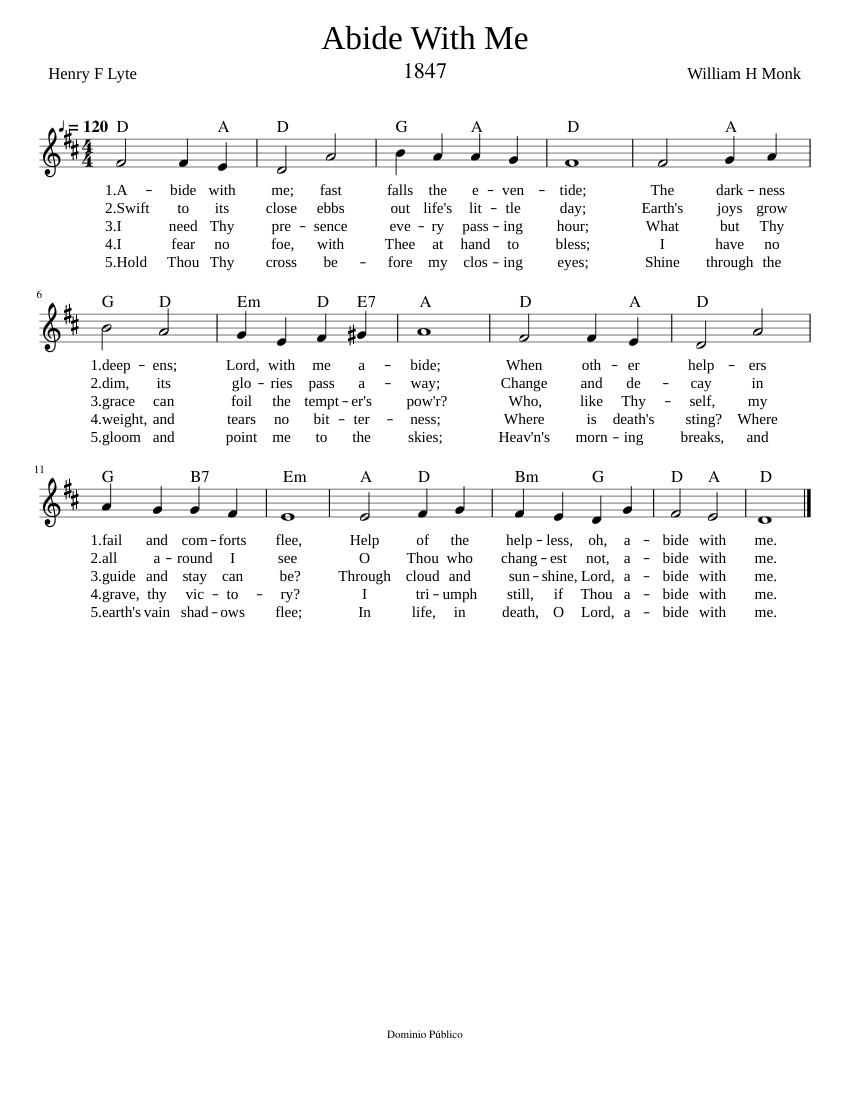 Abide With Me Sheet music for Piano (Solo) | Musescore.com