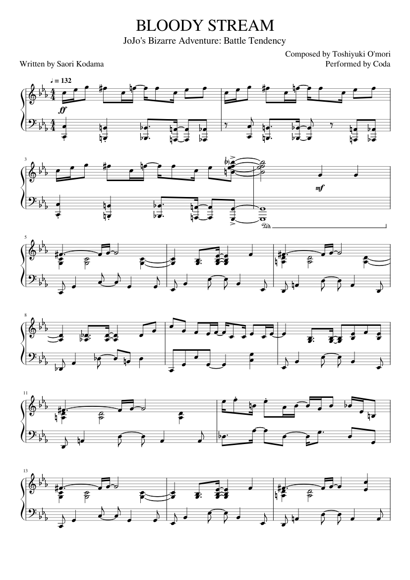 Bloody Stream - Coda Sheet music for Piano (Solo) | Musescore.com