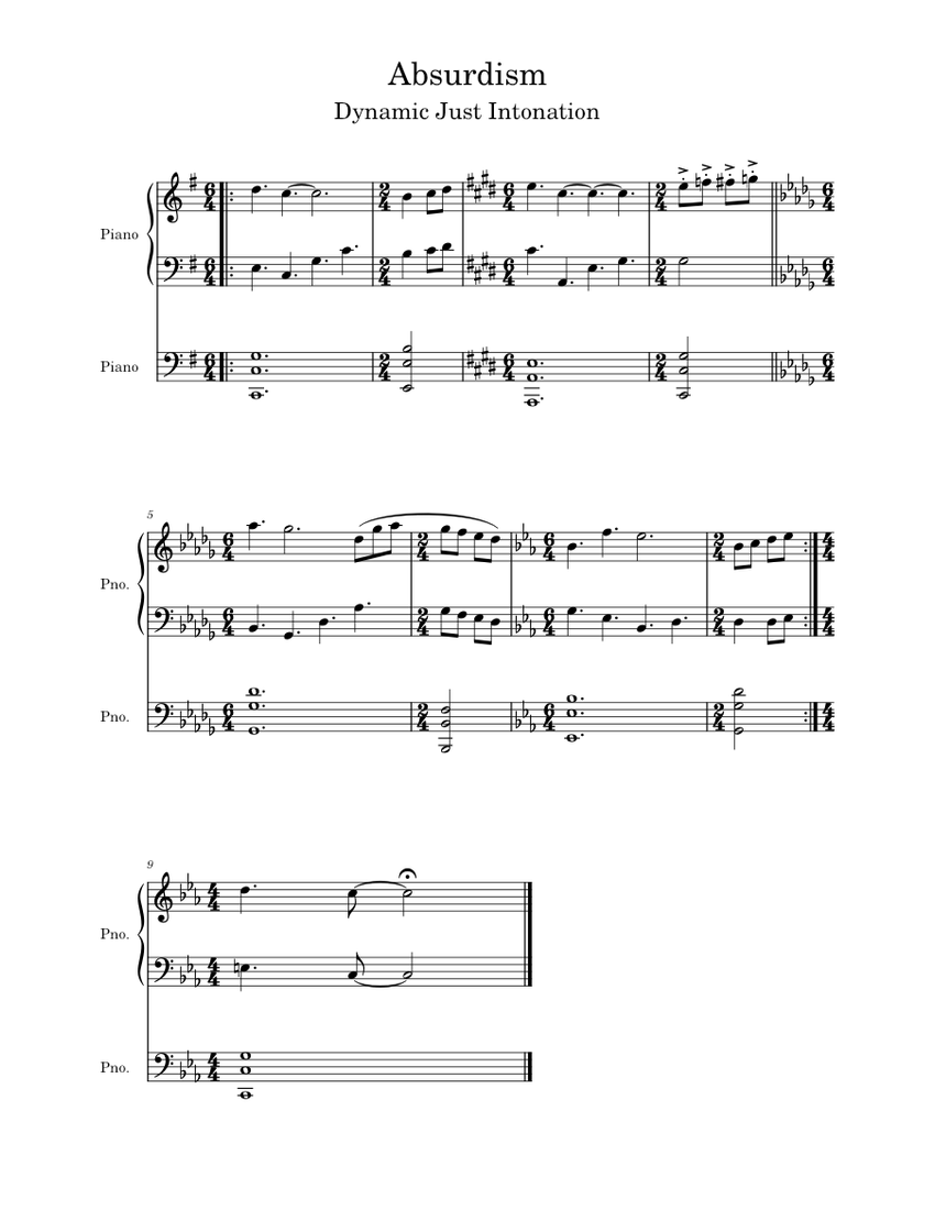 Absurdism - Adaptive JI Sheet music for Piano (Piano Duo) | Musescore.com