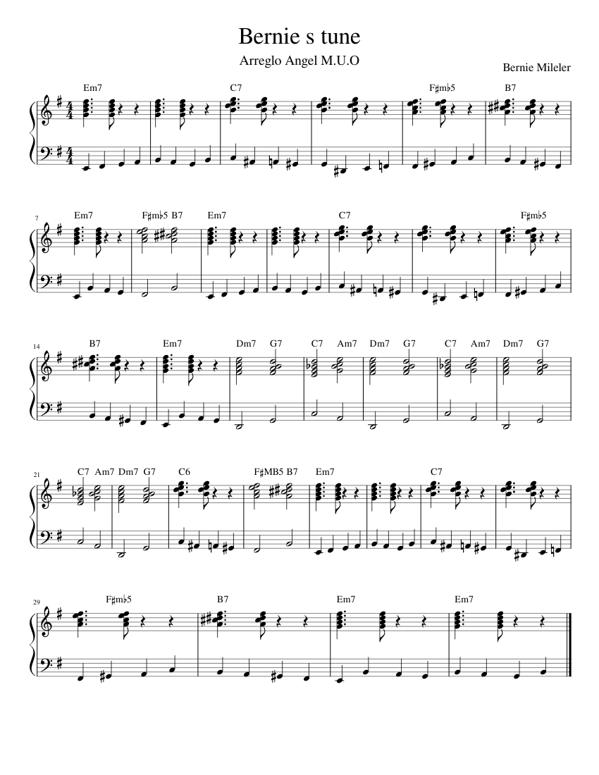 Bernie s tune Sheet music for Piano (Solo) | Musescore.com