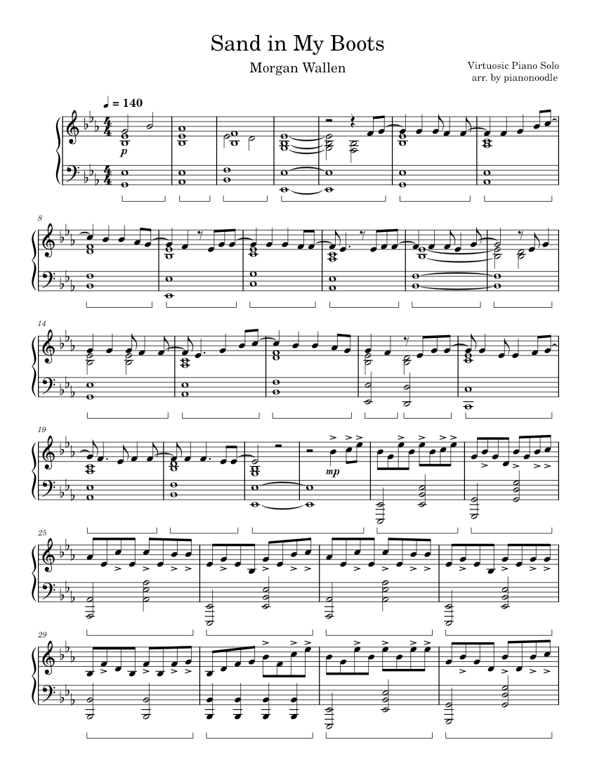 Sand In My Boots Piano Chords