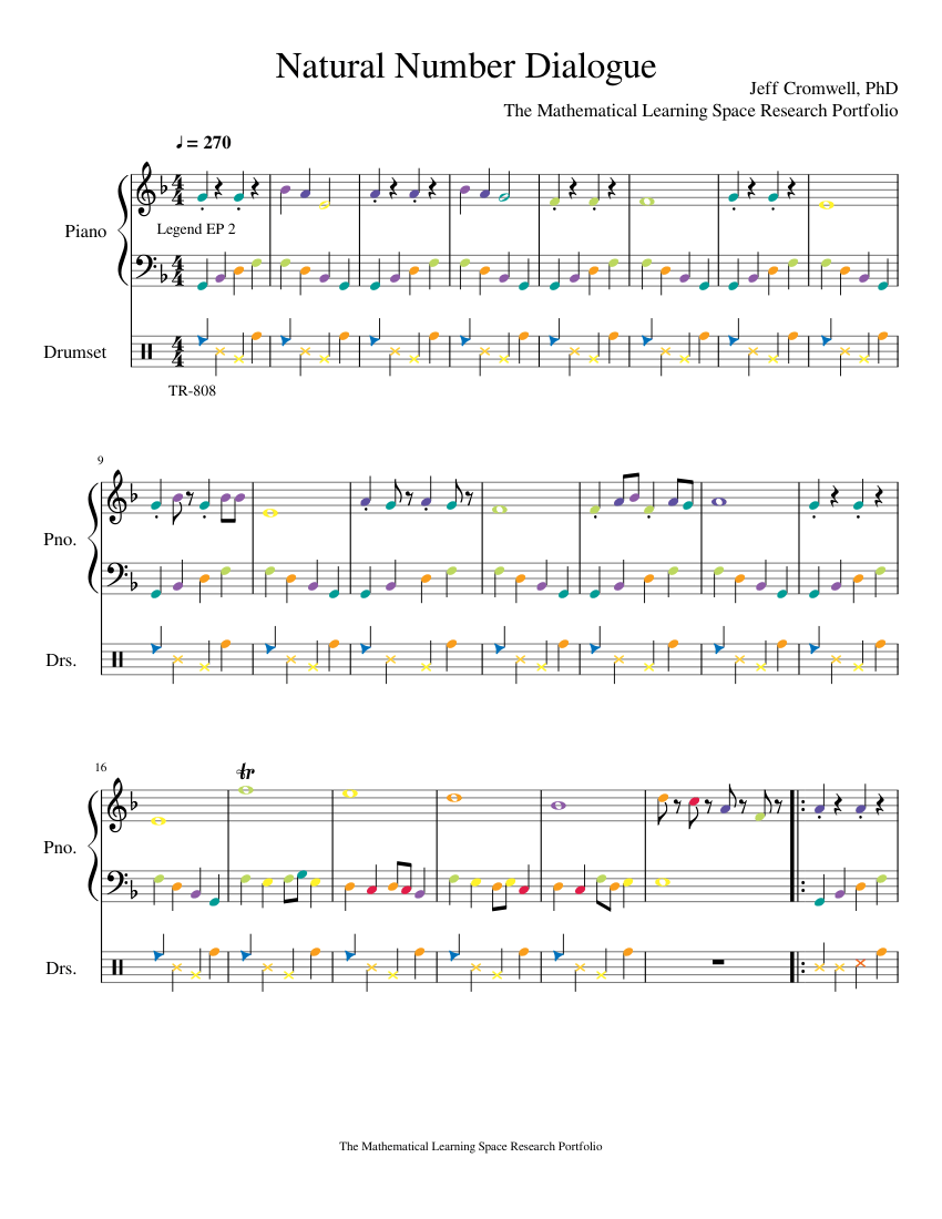 Natural Number Dialogue Sheet music for Piano, Drum group (Piano Duo ...