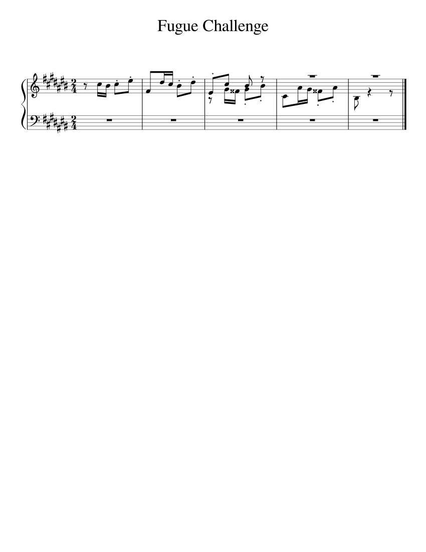 Fugue Challenge Sheet Music for Harpsichord (Solo) | MuseScore.com