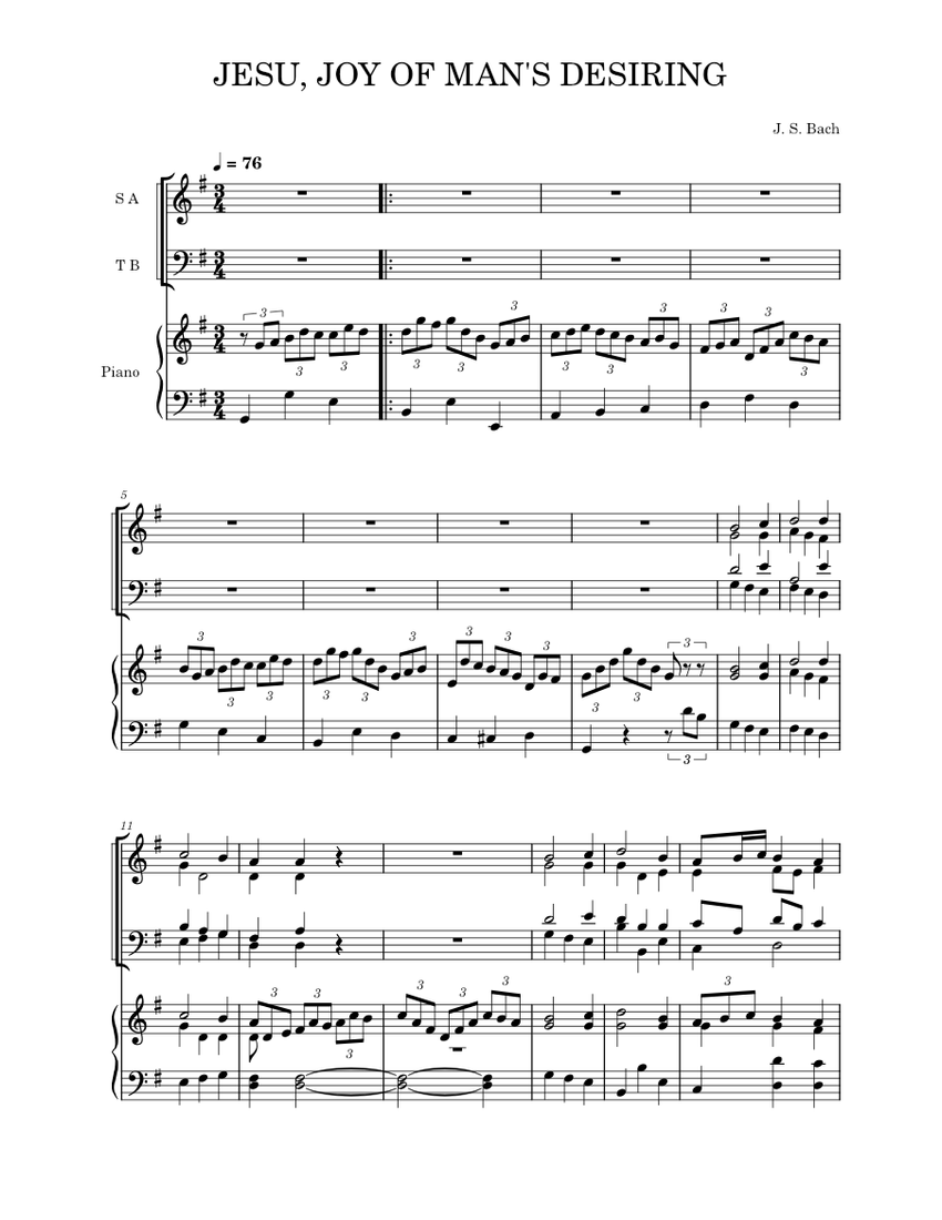 Jesu, Joy of Man's Desiring – Johann Sebastian Bach JESU, JOY OF MAN'S ...