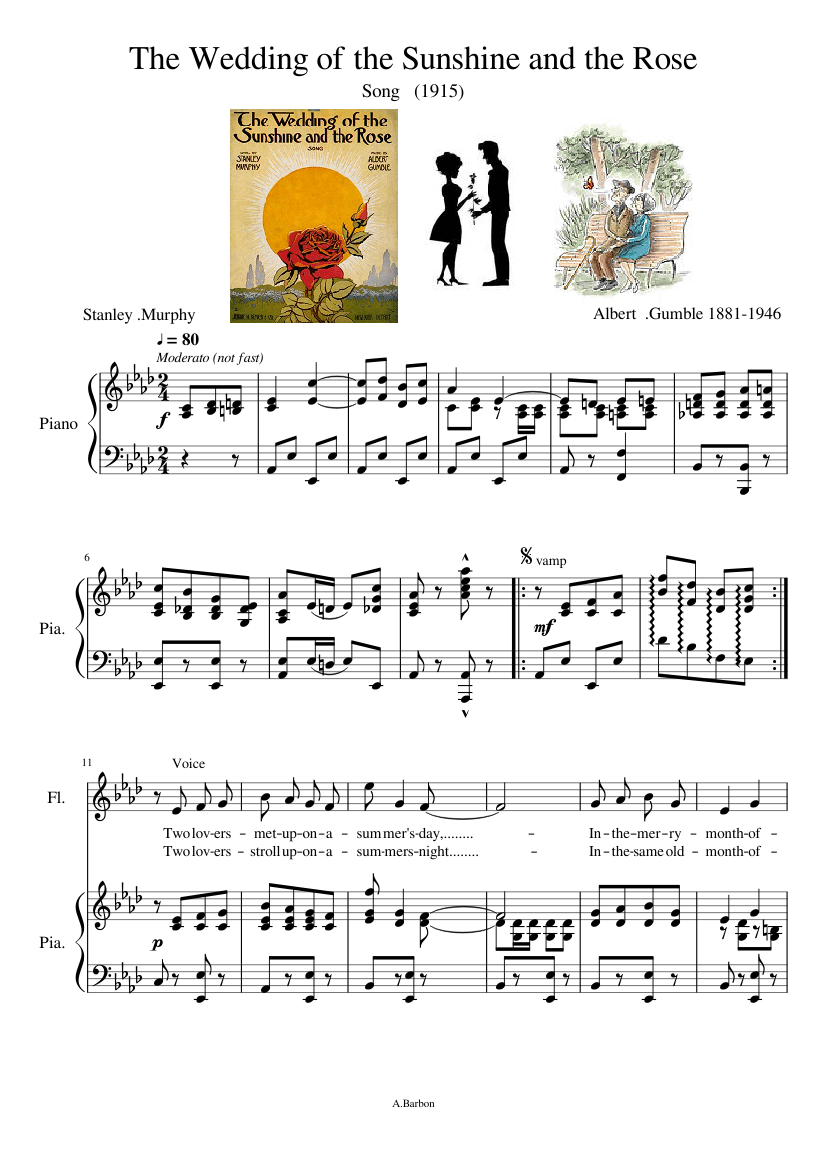 The Wedding of the Sunshine and the Rose (1915) song- Albert Gumble ...