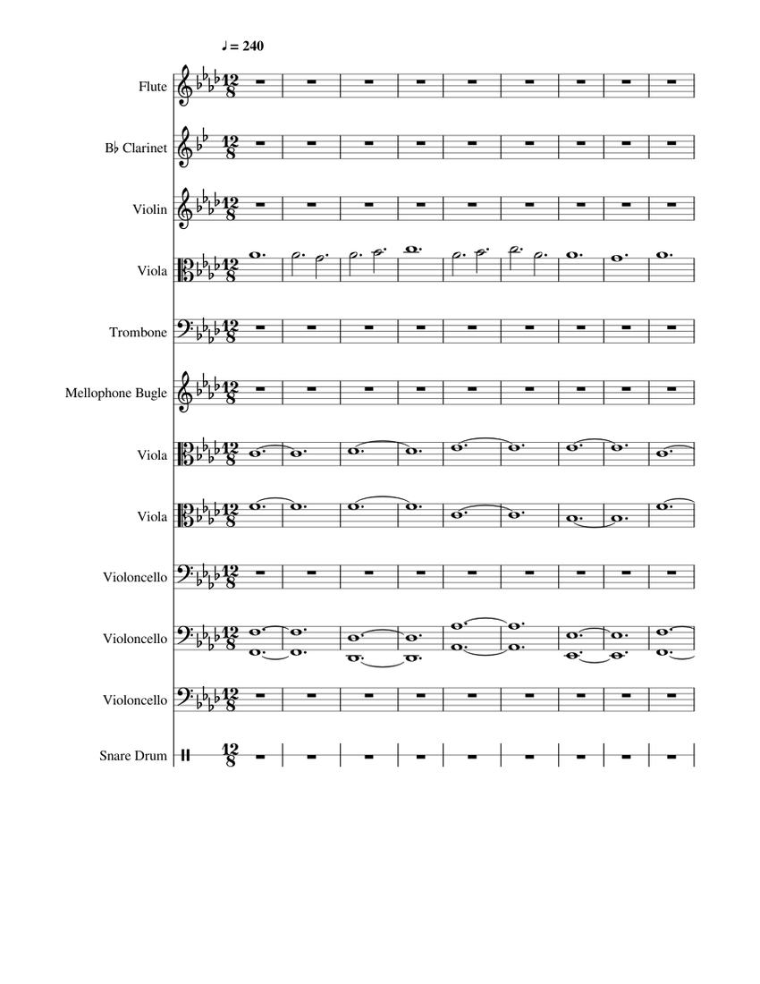 FINISHED Epic Film Score Sheet music for Trombone, Flute, Clarinet in b ...