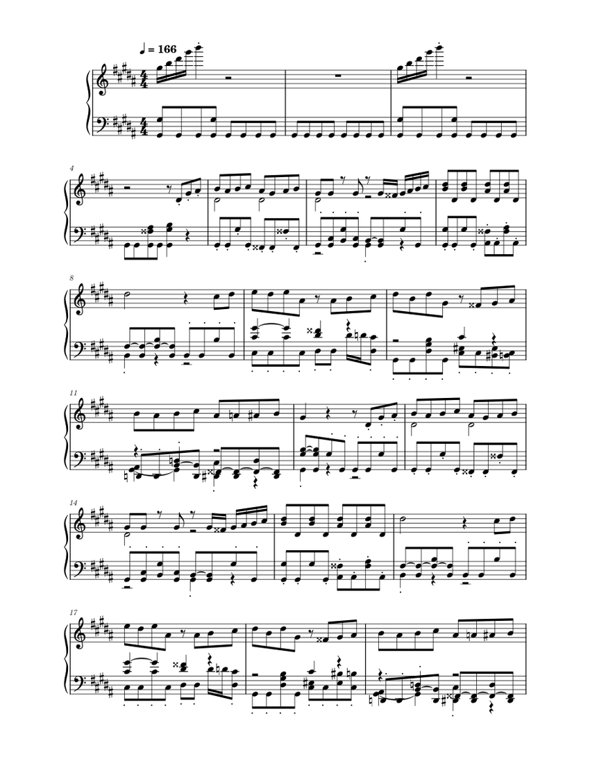 Beethoven Virus – BanYa Beathoven - FNF Kapi week Sheet music for Piano ...