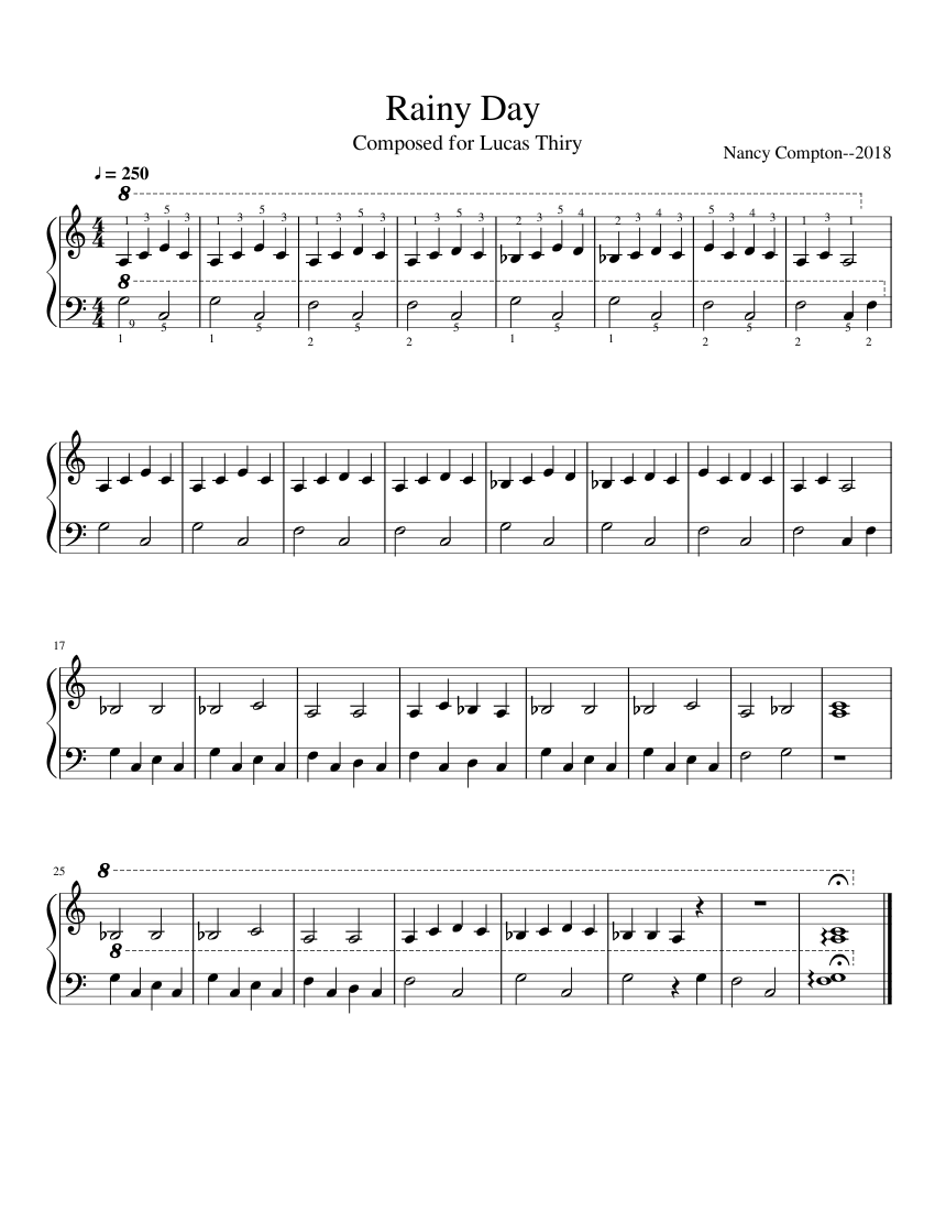 Rainy Day Sheet music for Piano (Solo) Easy | Musescore.com