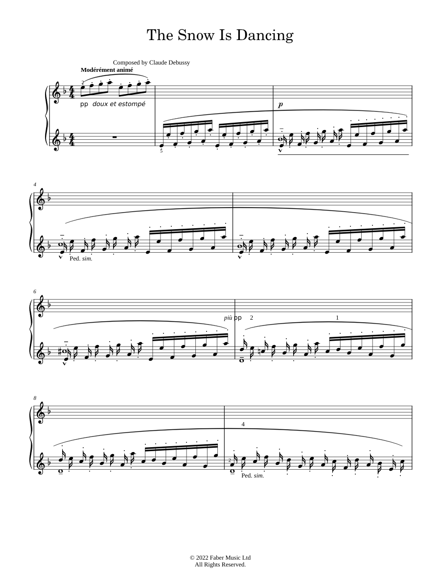 Play Official version of The Snow is Dancing Sheet Music by Claude ...