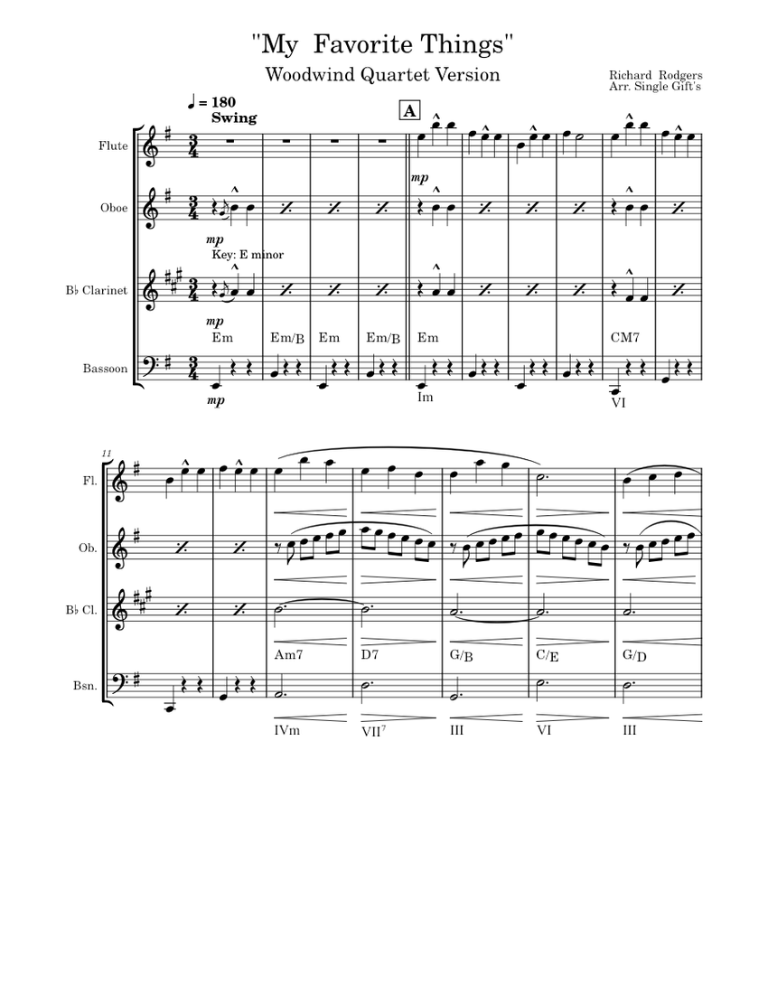 My Favorite Things (from The Sound of Music) – Rodgers & Hammerstein ...