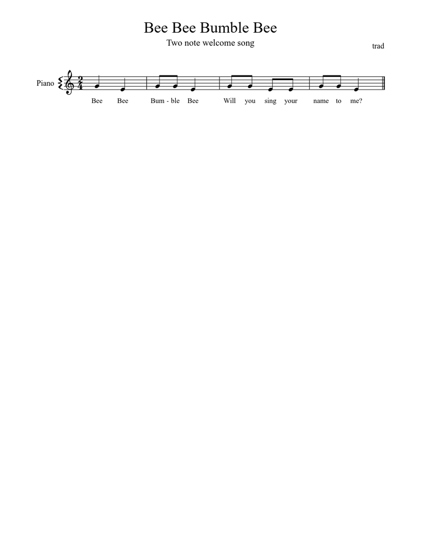 Bee Bee Bumble Bee Sheet music for Piano (Solo) | Musescore.com