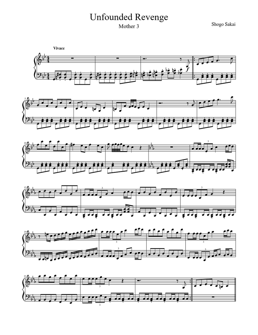 Unfounded Revenge Sheet music for Piano (Solo) | Musescore.com