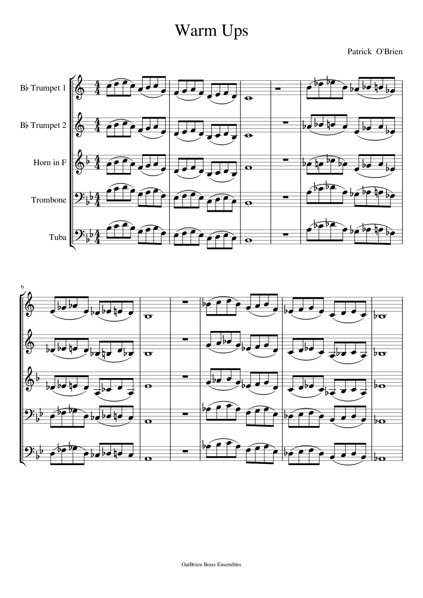 brass ensemble warm ups/chord sequence Sheet music for Trombone, Tuba ...