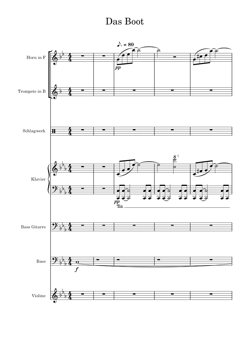 Das Boot (Early Access) Sheet Music for Piano, French horn, Violin ...