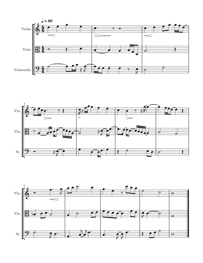 Trio 1 for strings – Dkirtley Sheet music for Violin, Viola, Cello (String Trio) | Musescore.com